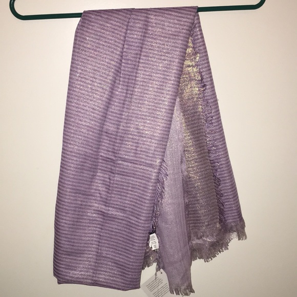 Echo | Accessories | Purple Stripped Scar With Silver Shimmer | Poshmark